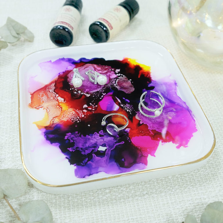 Alcohol Ink Resin Dish - Happiness | Handcrafted Homeware | Room To Imagine