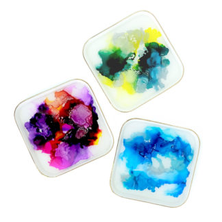 Alcohol Ink Resin Dish - Happiness | Handcrafted Homeware | Room To Imagine